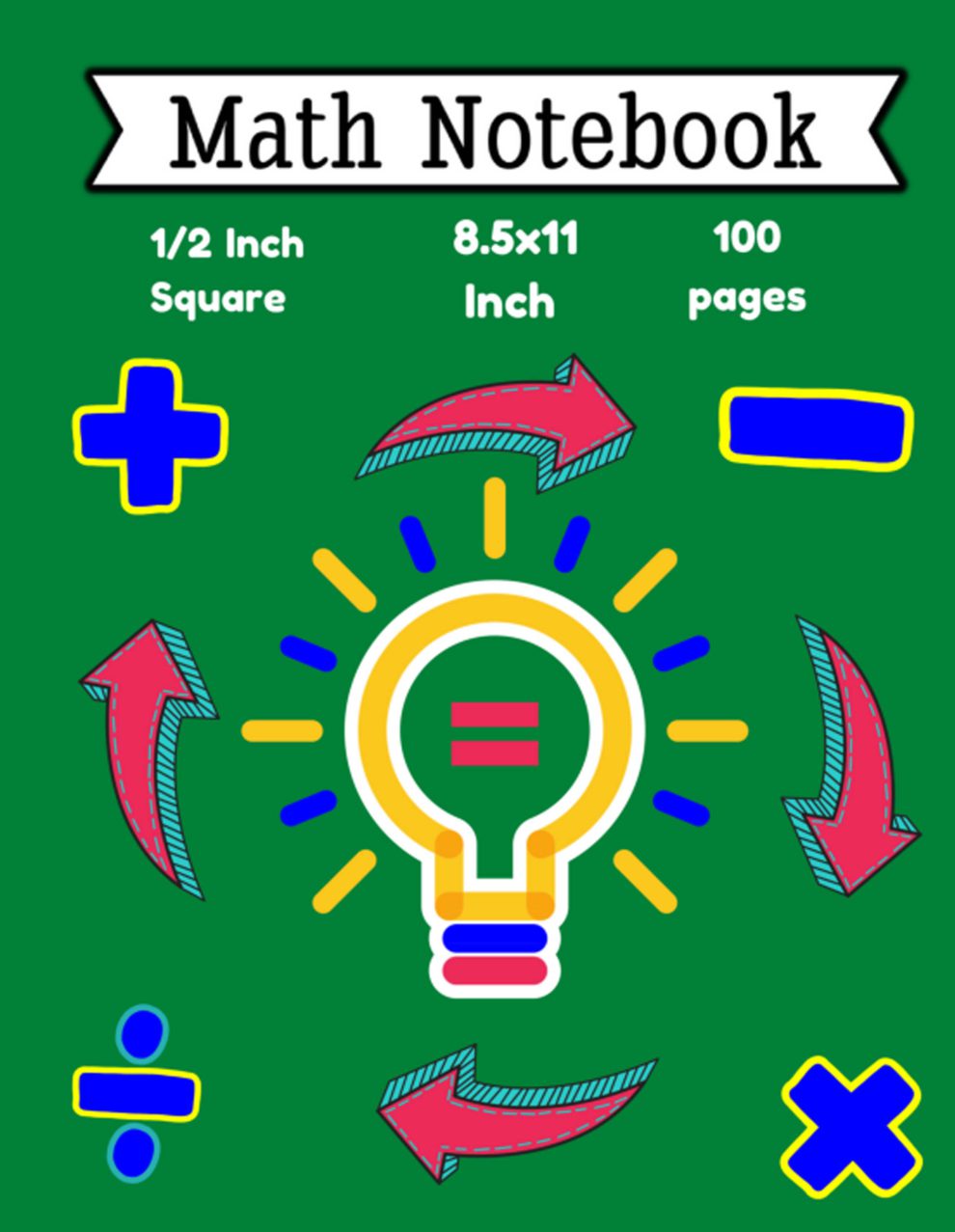 Math Notebook 1/2 Inch Squares - GN Press: Unleashing Creativity ...